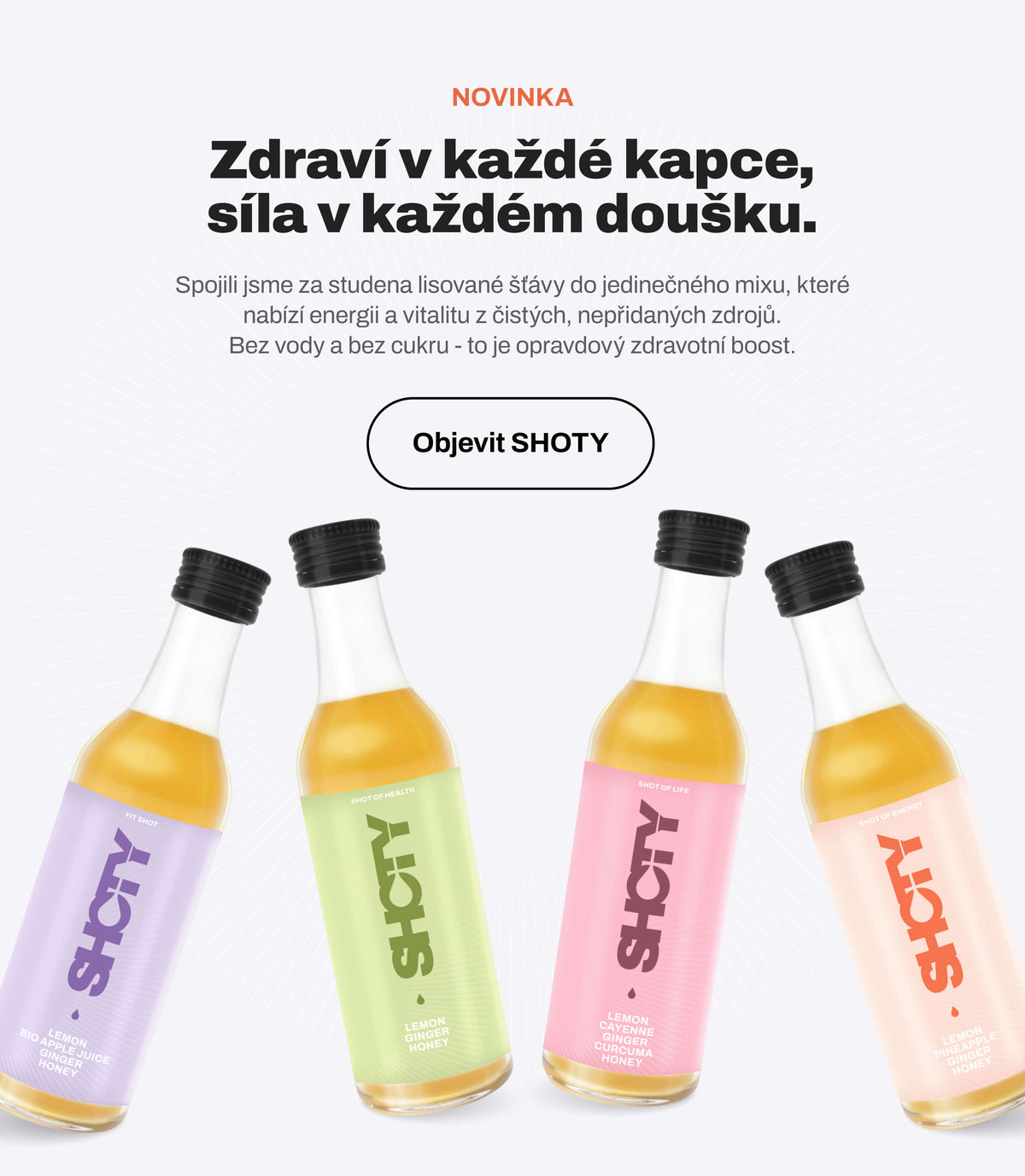 SHOTY - Prémiové Zázvorové Shoty pro Zdraví a Vitalitu